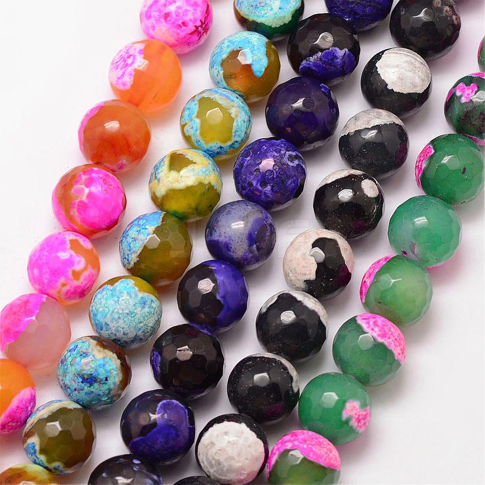 Wholesale Natural Fire Crackle Agate Bead Strands - Jewelryandfindings.com