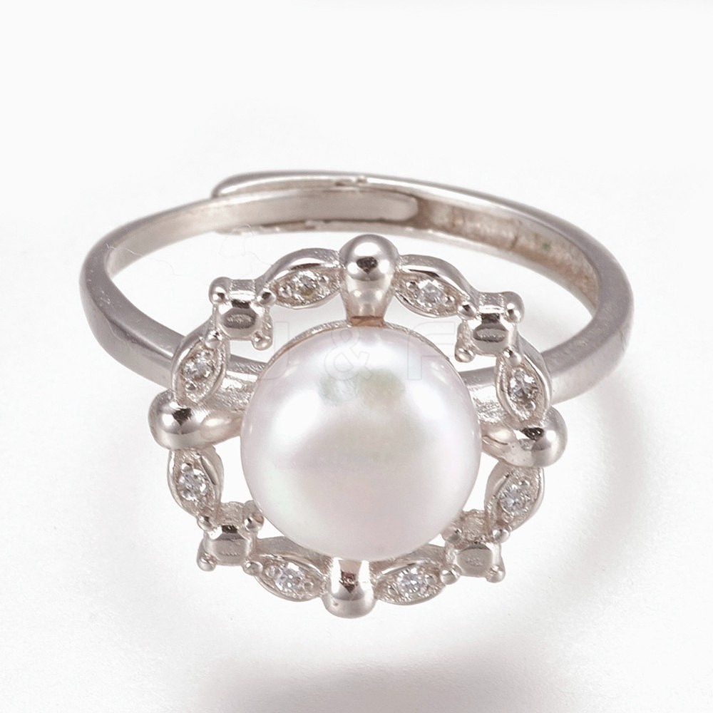 Wholesale Adjustable Natural Pearl Finger Rings - Jewelryandfindings.com
