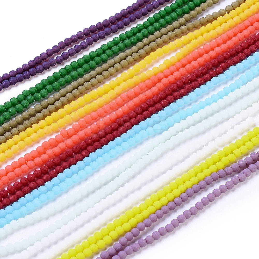 Wholesale Frosted Opaque Glass Bead Strands - Jewelryandfindings.com