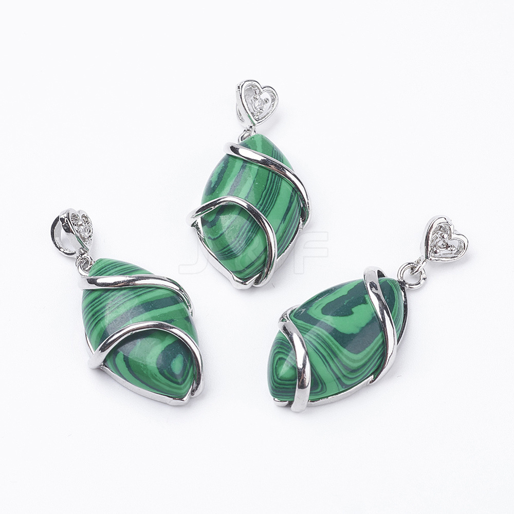 Wholesale Synthetic Malachite Pendants - Jewelryandfindings.com